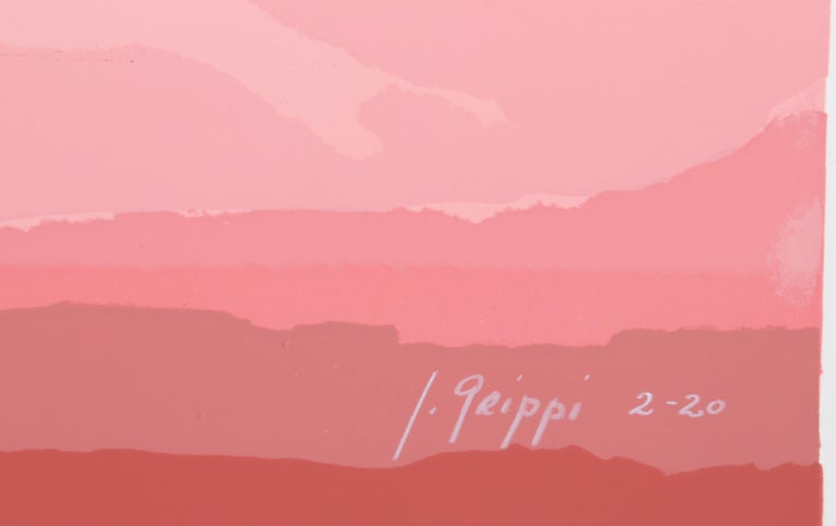 Joseph Grippi - Pink Landscape, Abstract Silkscreen For Sale at 1stDibs