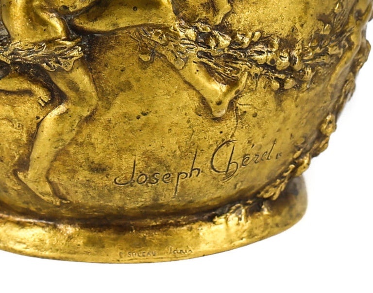 Joseph Gustave Cheret Art Nouveau Gilt Bronze Jardinere Bacchante For ...