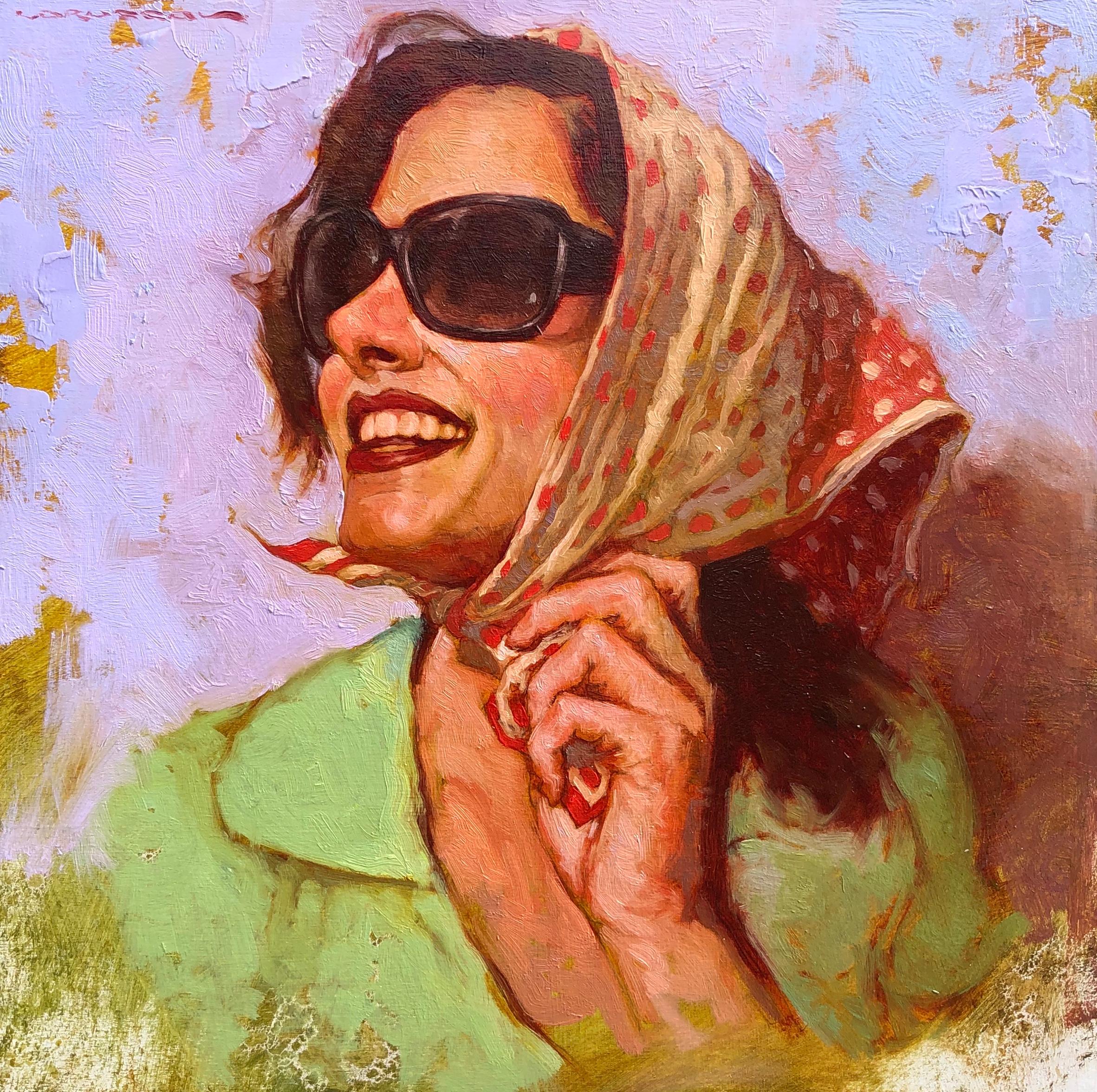 Joseph Lorusso - "San Frida II" oil painting of Frida Kahlo with gold ...