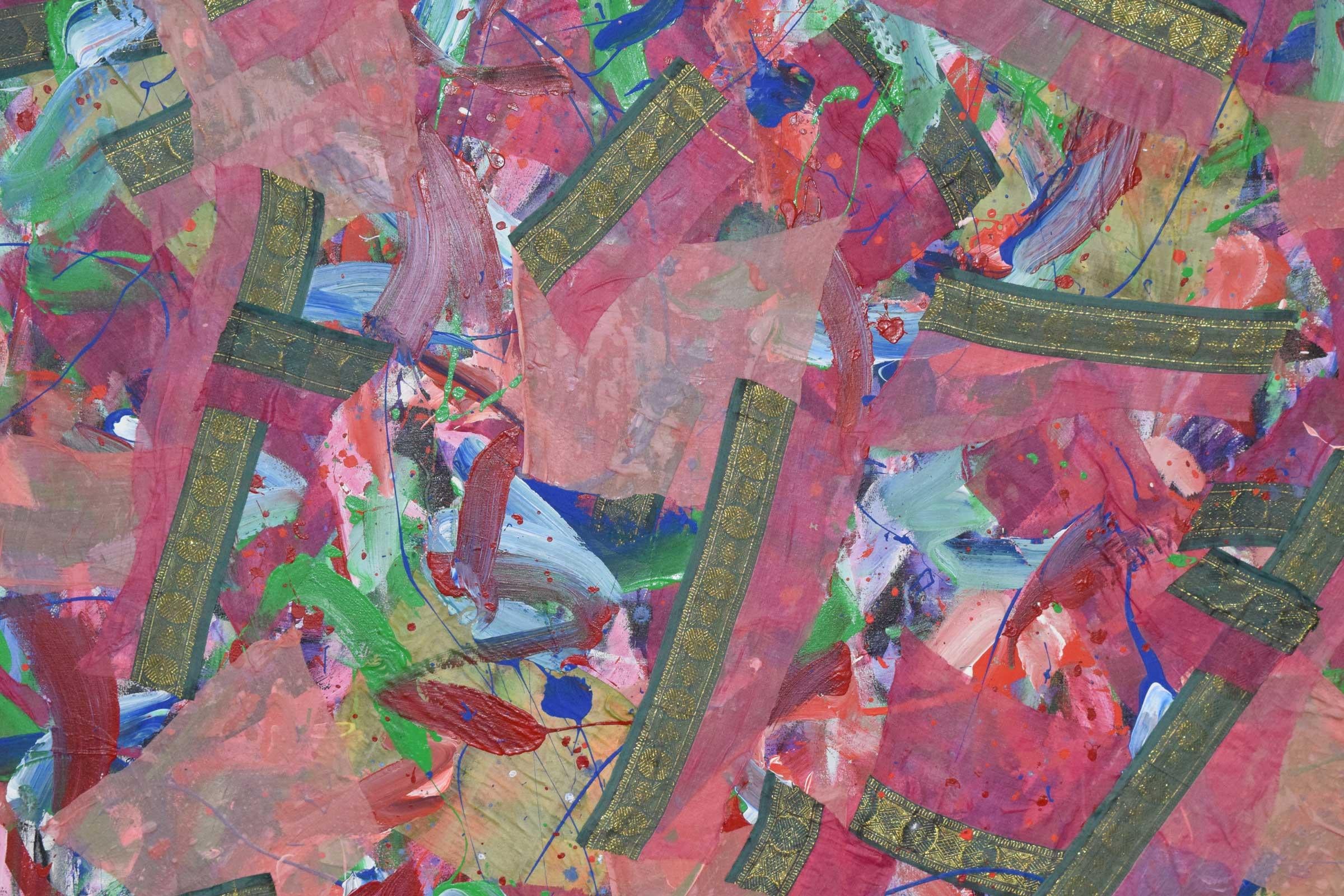 Joseph M. Glasco Oil and Collage on Canvas, #34, Dated 1985 For Sale at ...