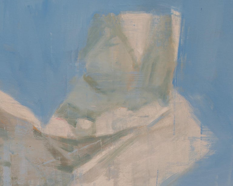 Joseph Adolphe - "A Whisper" Whimsical Painting of White Figure on Sky ...