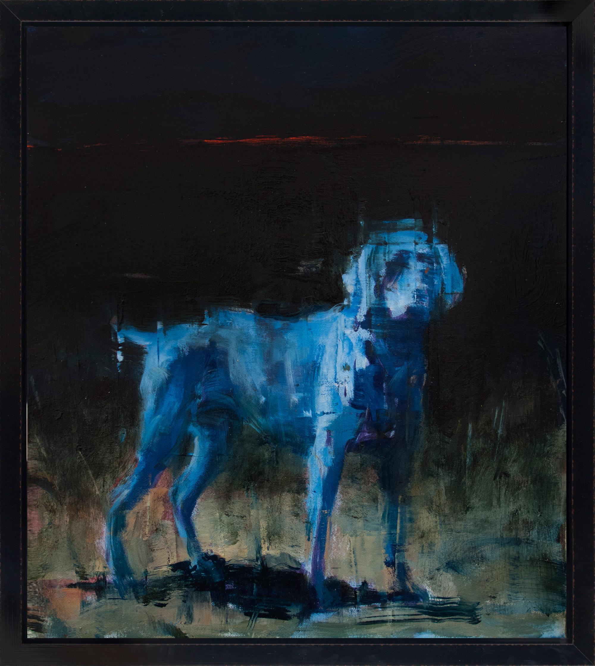 Joseph Adolphe - "Dusk No. 1" Moody Portrait of a Dog with Painterly ...