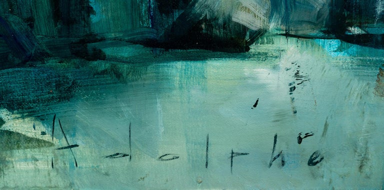 Joseph Adolphe - "Equus No. 10" Painterly Moody Blue Toned Portrait of ...