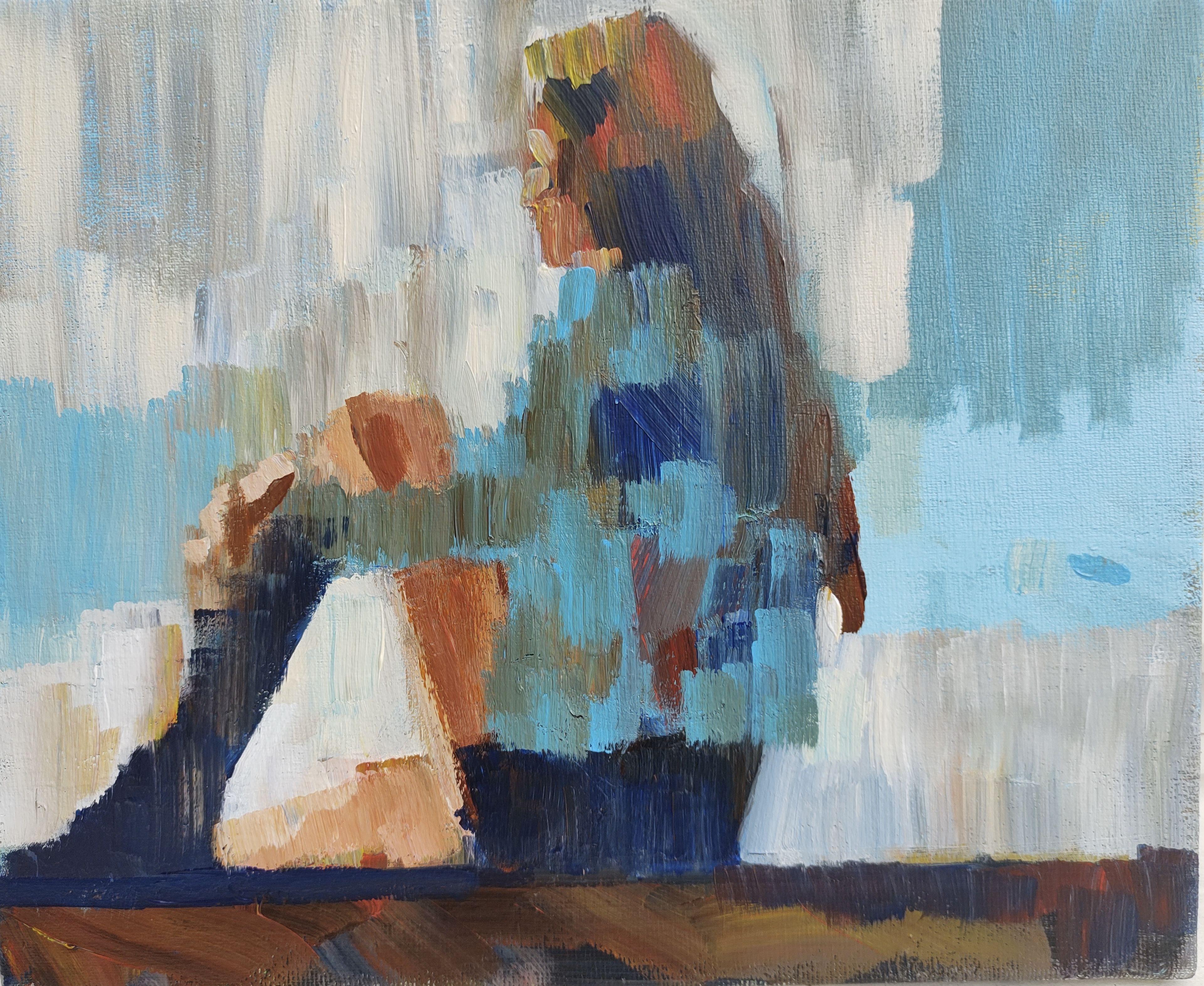 Joseph Mahon - Figurative impressionist acrylic #24, Painting, Acrylic ...
