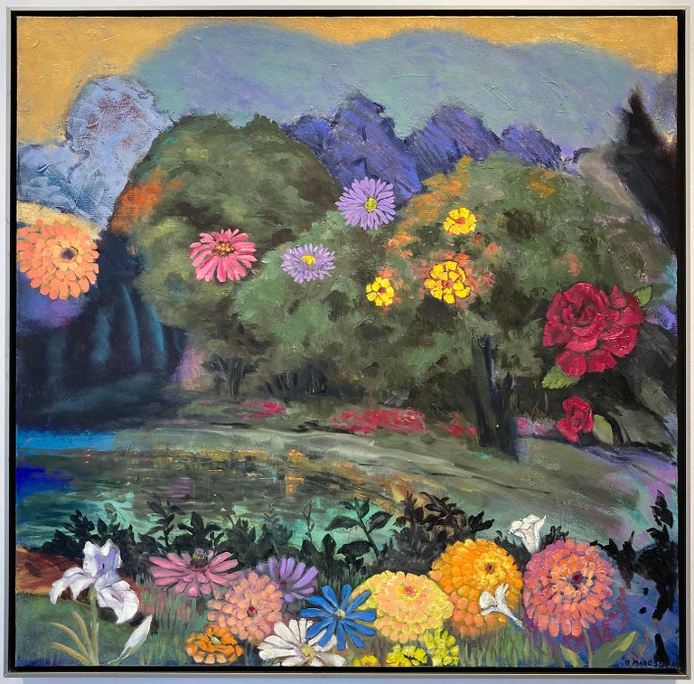 Joseph Maresca - Enchanted Garden (Still Life of Flowers in a Country ...
