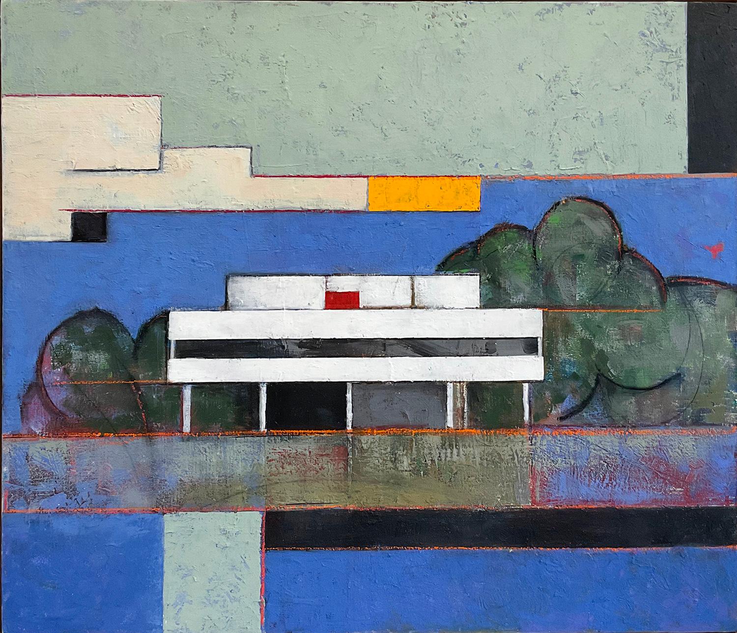 Joseph Maresca - Savoye (Abstract Architectural Gouache Painting of Le ...