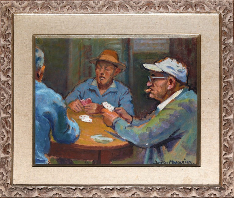 Joseph Margulies - Men Playing Cards, Painting by Joseph Margulies For ...