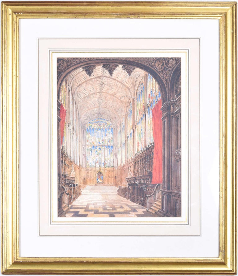 Joseph Murray Ince - King's College Chapel Cambridge 1844 watercolour ...