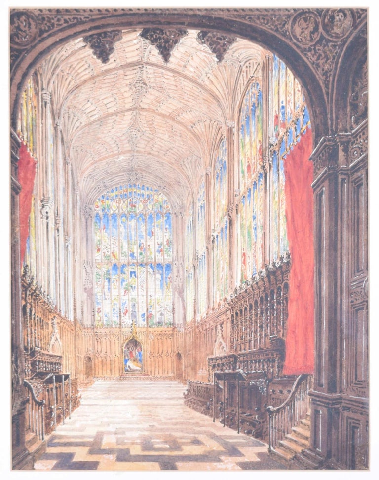 Joseph Murray Ince - King's College Chapel Cambridge 1844 watercolour ...