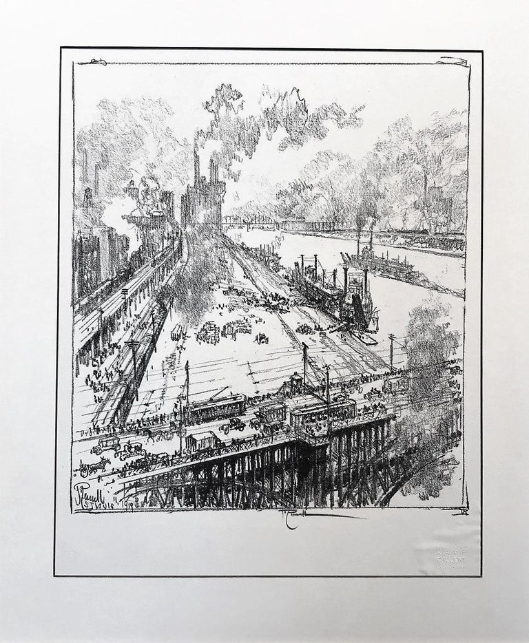 Joseph Pennell - The Levee, From Eads Bridge, St. Louis. For Sale at ...