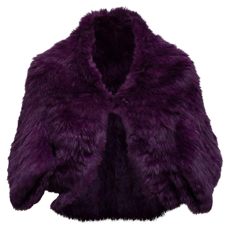 Joseph Purple Rabbit Fur Bolero For Sale at 1stDibs