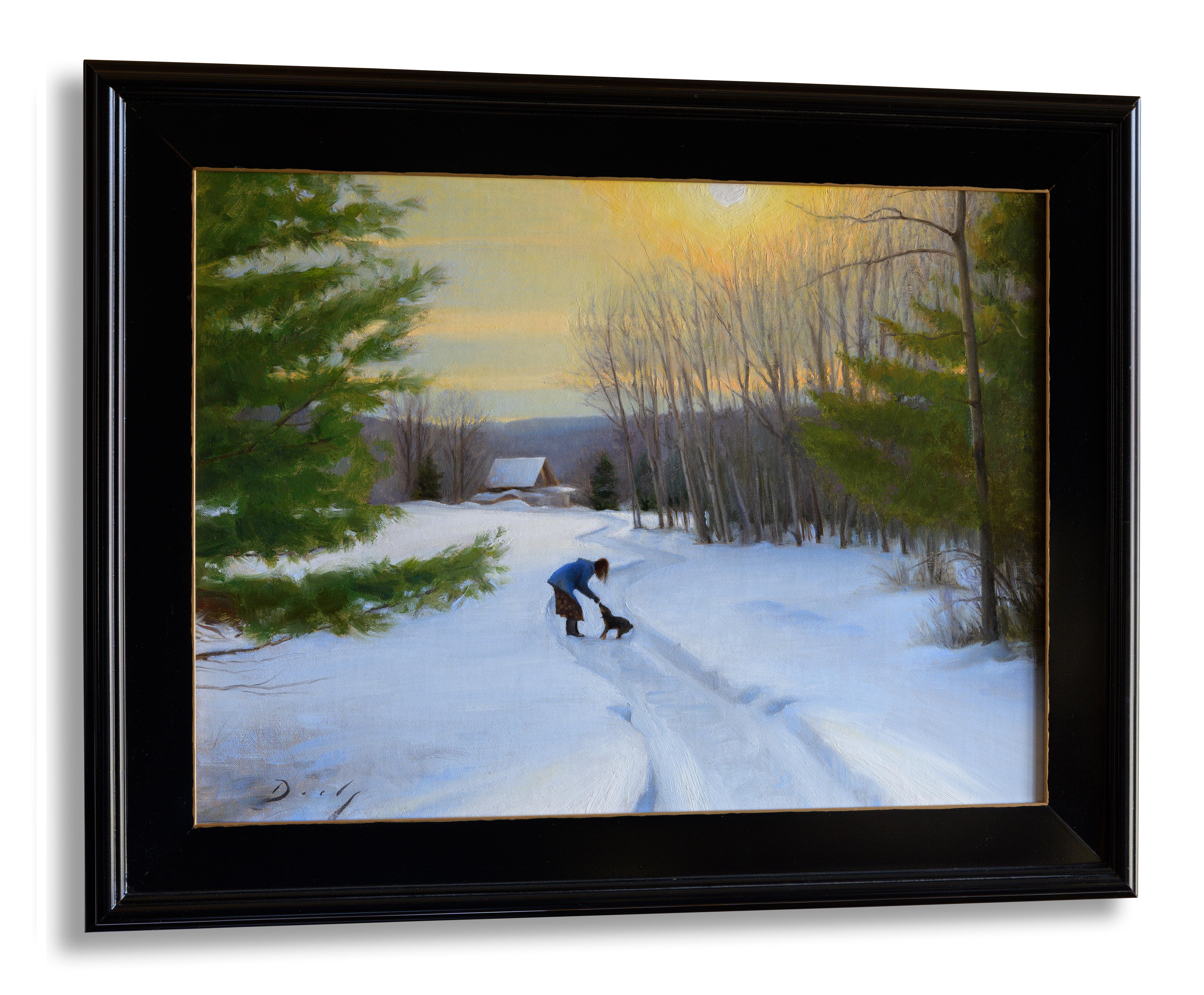 Joseph Q. Daily - Winter Landscape, "Going Home", oil on linen on panel ...