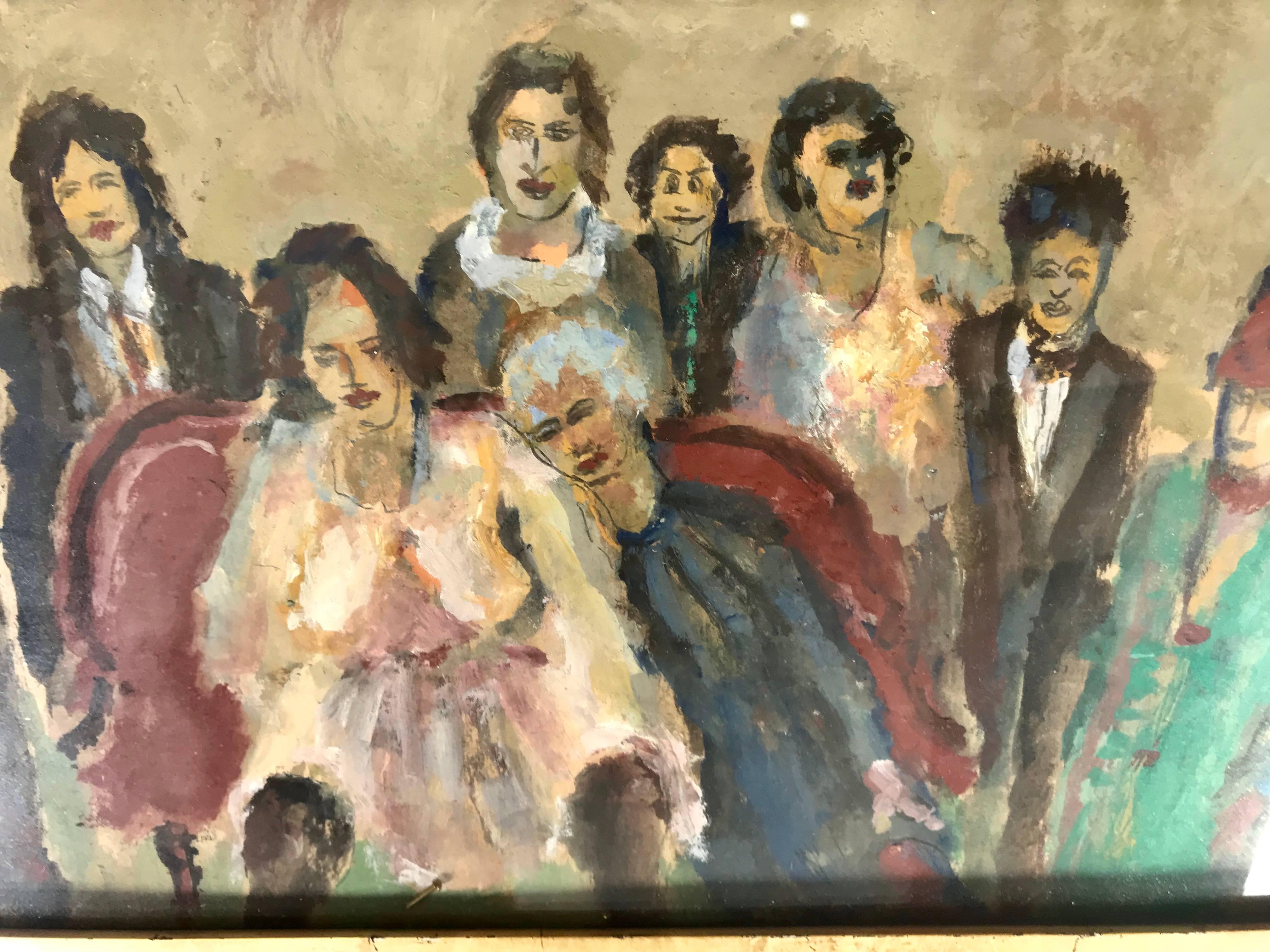Joseph R. Eger Oil on Board Folk Art Painting, "The Wedding" W N Y ...