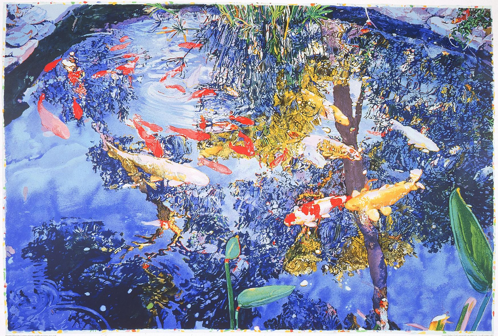 Joseph Raffael - Pond, screen print, 2004 by Joseph Raffael (red and ...