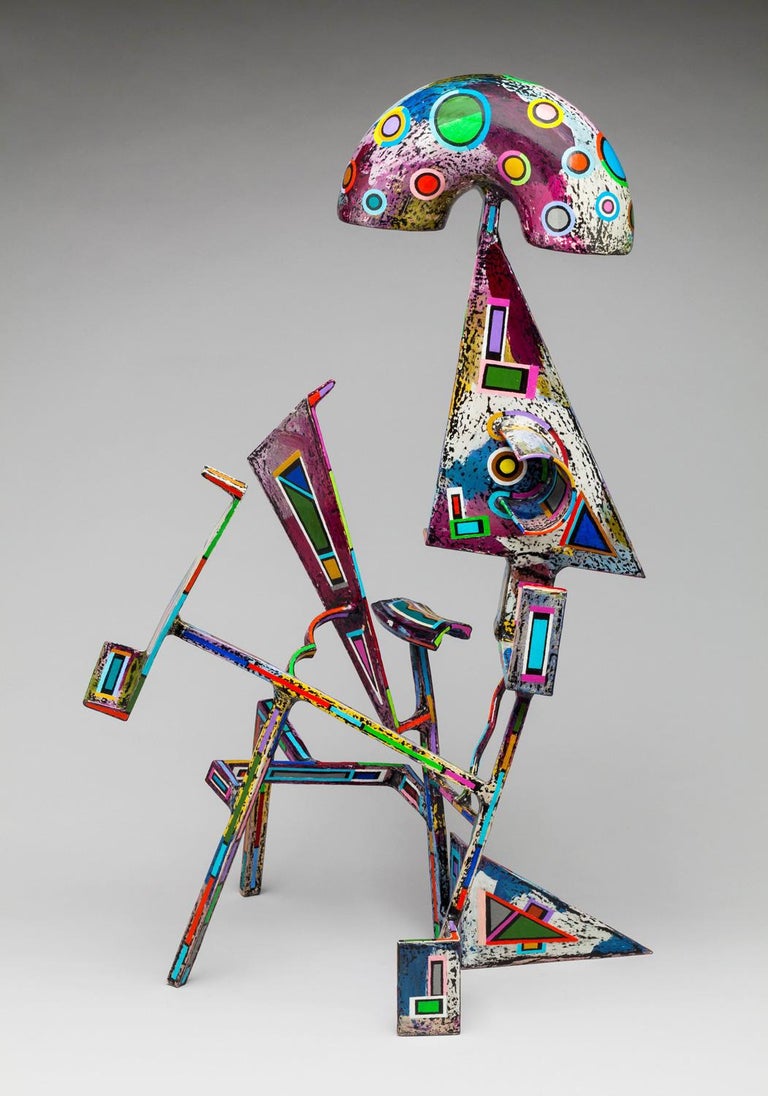 Joseph Slusky - "Krypton" colorful steel sculpture For Sale at 1stDibs