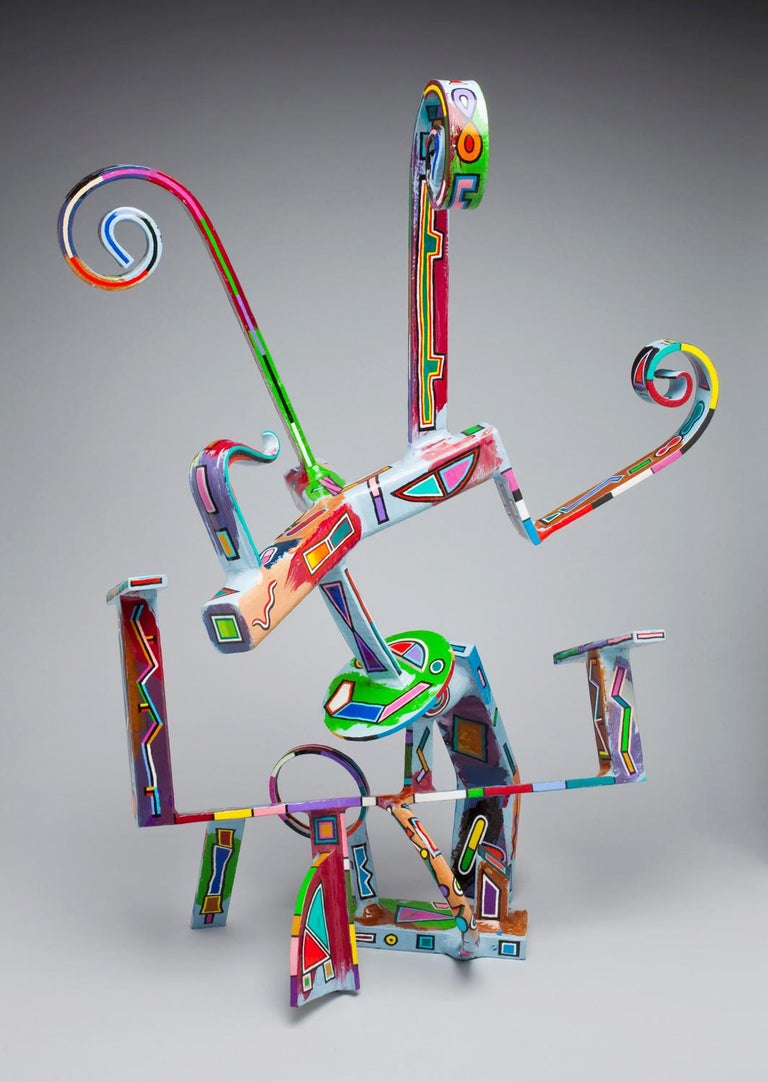 Joseph Slusky - Sculpture colorée sur piédestal « Yuadgir » En vente ...