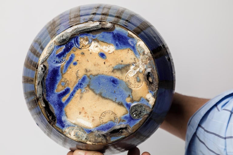 Joseph Talbot La Borne circa 1930 20th Century Blue and Brown Ceramic ...