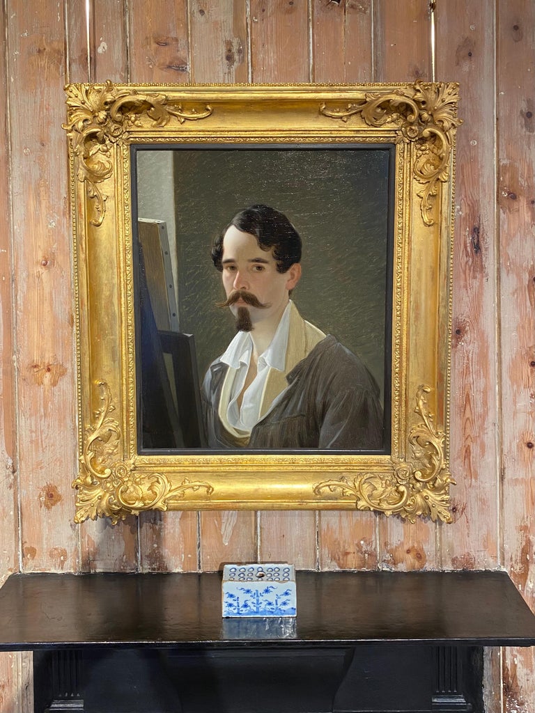 Joseph Weidner - Self Portrait. Original Oil Painting Austrian 19th ...