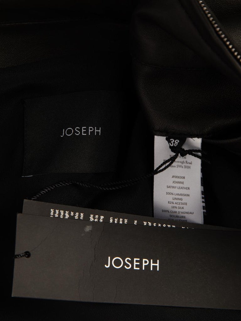 Joseph Women's Black Joanne Satiny Leather Jacket For Sale at 1stDibs