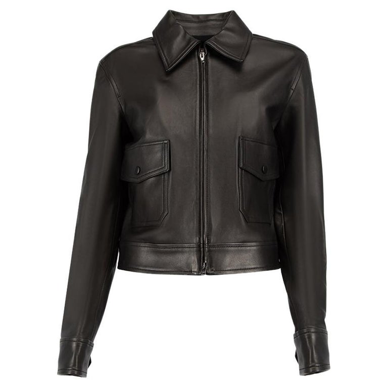 Joseph Women's Black Joanne Satiny Leather Jacket For Sale at 1stDibs
