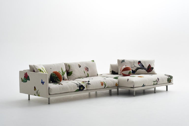 Josh Sofa by Edward Van Vliet for Moroso in Floral and Nature Patterned Fabric For Sale at ...