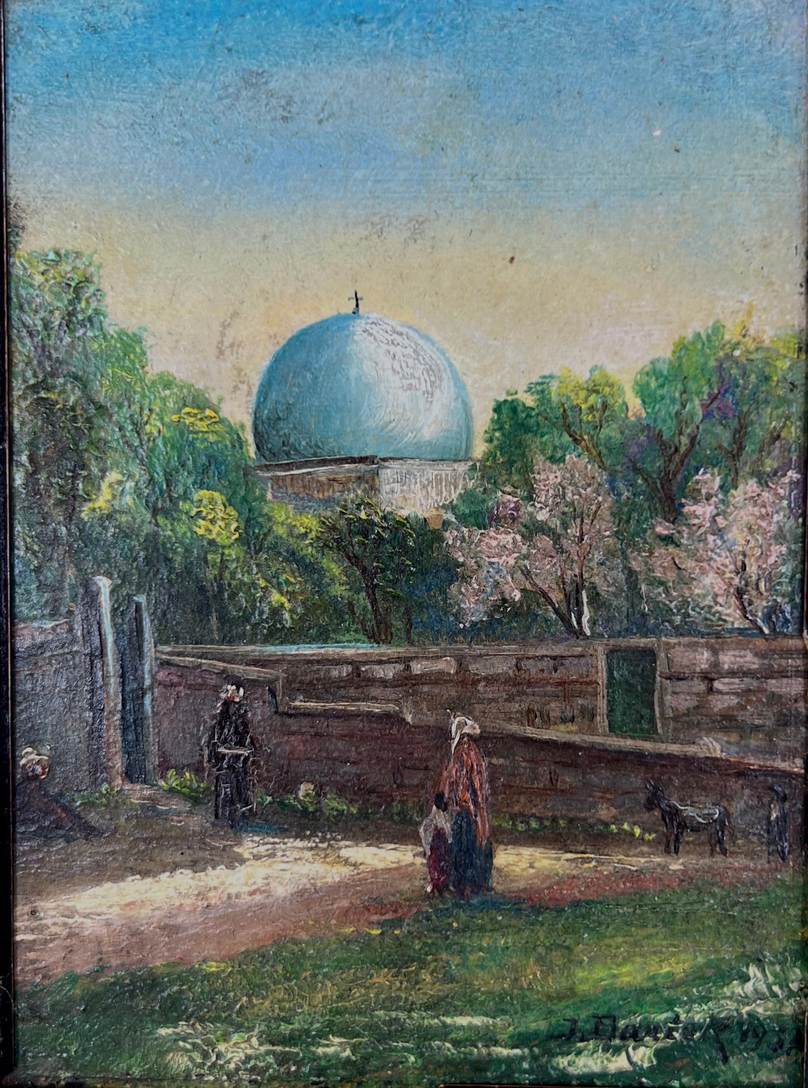 Joshua Anfang Bartek - Kever Rachel's Tomb Palestine Oil on Wood Panel ...