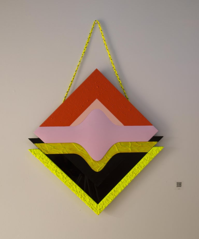 Joshua Edward Bennett - ADOPTION - Wall Hanging Sculpture, Neon Yellow ...