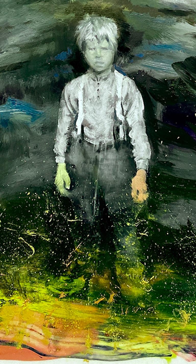 Joshua Flint - An Ocean of Air, multicolored surreal figurative oil ...