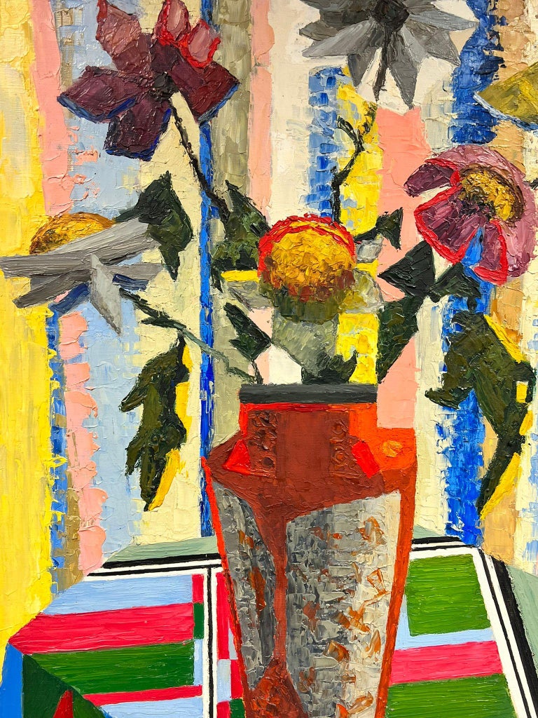 Josine Vignon - 1950s Cubist Flowers in Vase Original French Post ...