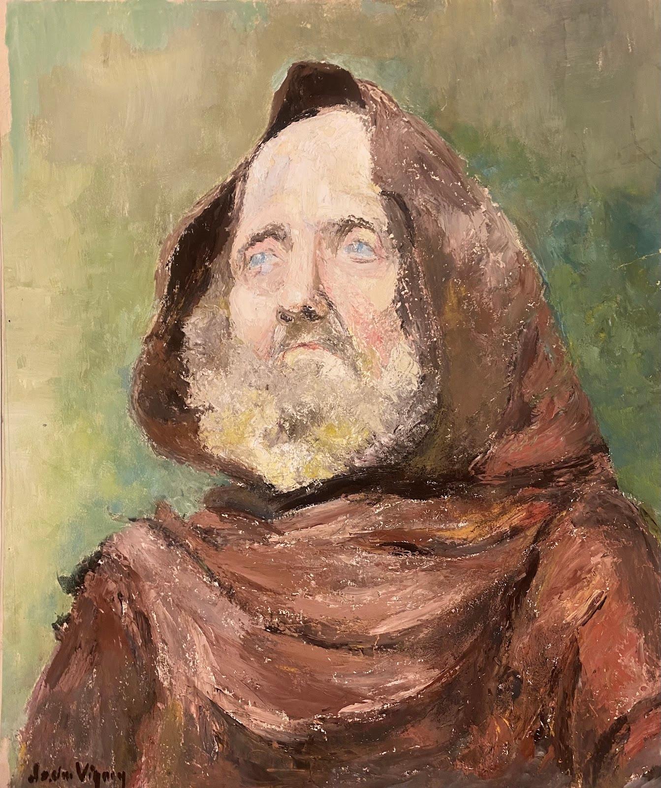 Josine Vignon - 1950s French Post Impressionist Oil Portrait Of A Monk ...