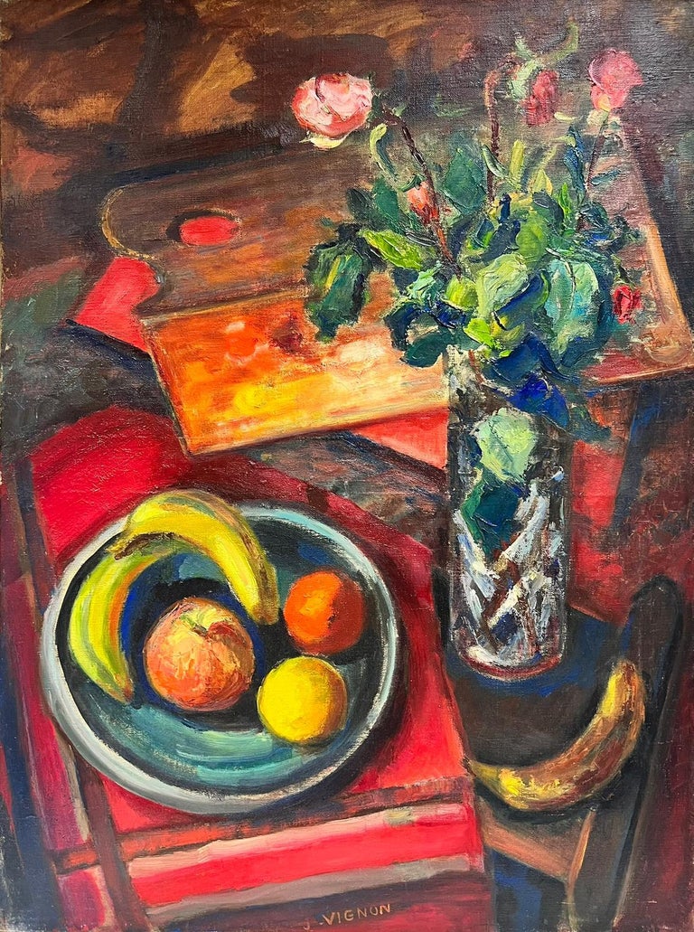 Josine Vignon - 1960's French Post-Impressionist Signed Oil Fruit ...