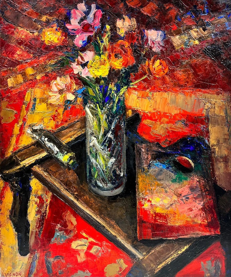 Josine Vignon - 1960's French Post Impressionist Still Life Oil Flowers ...