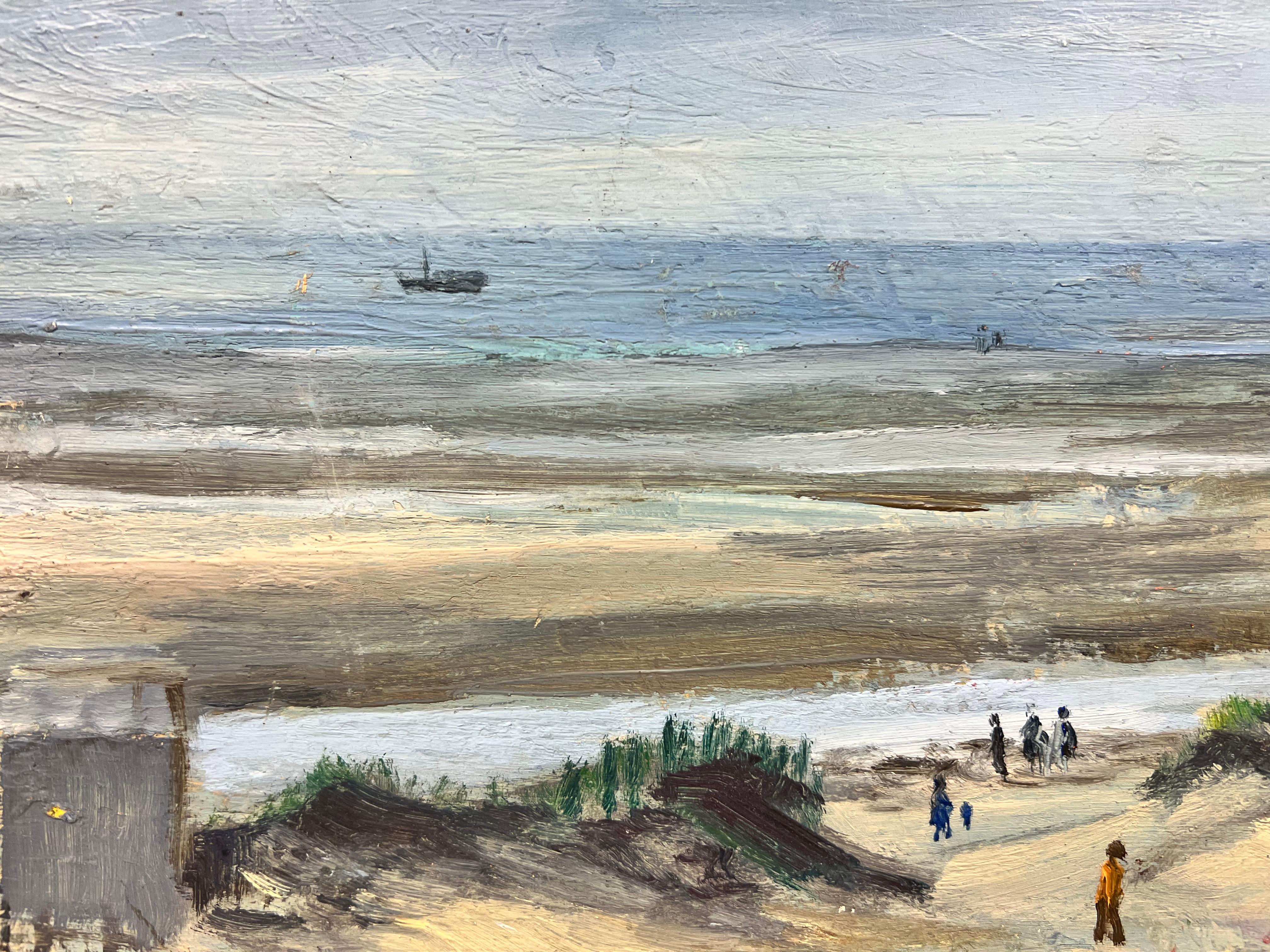 Josine Vignon - A Grey Day Down By The Beach With Figures, French ...