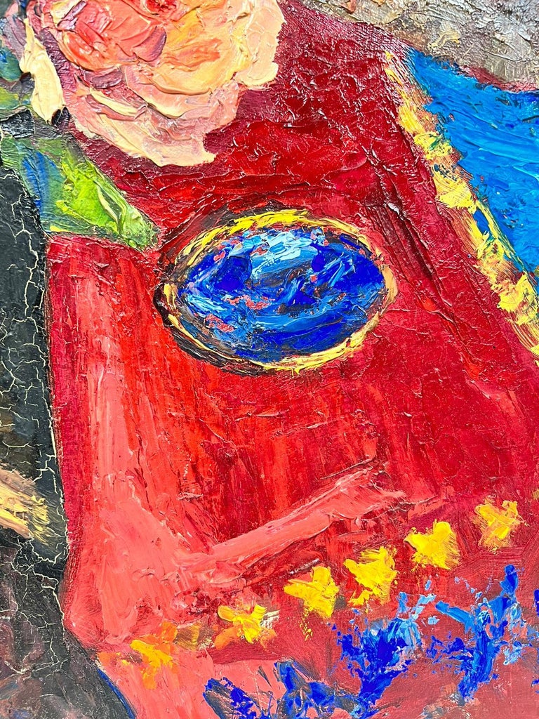 Josine Vignon - Bright and Vibrant Light Pink Dog Roses Thick Oil ...
