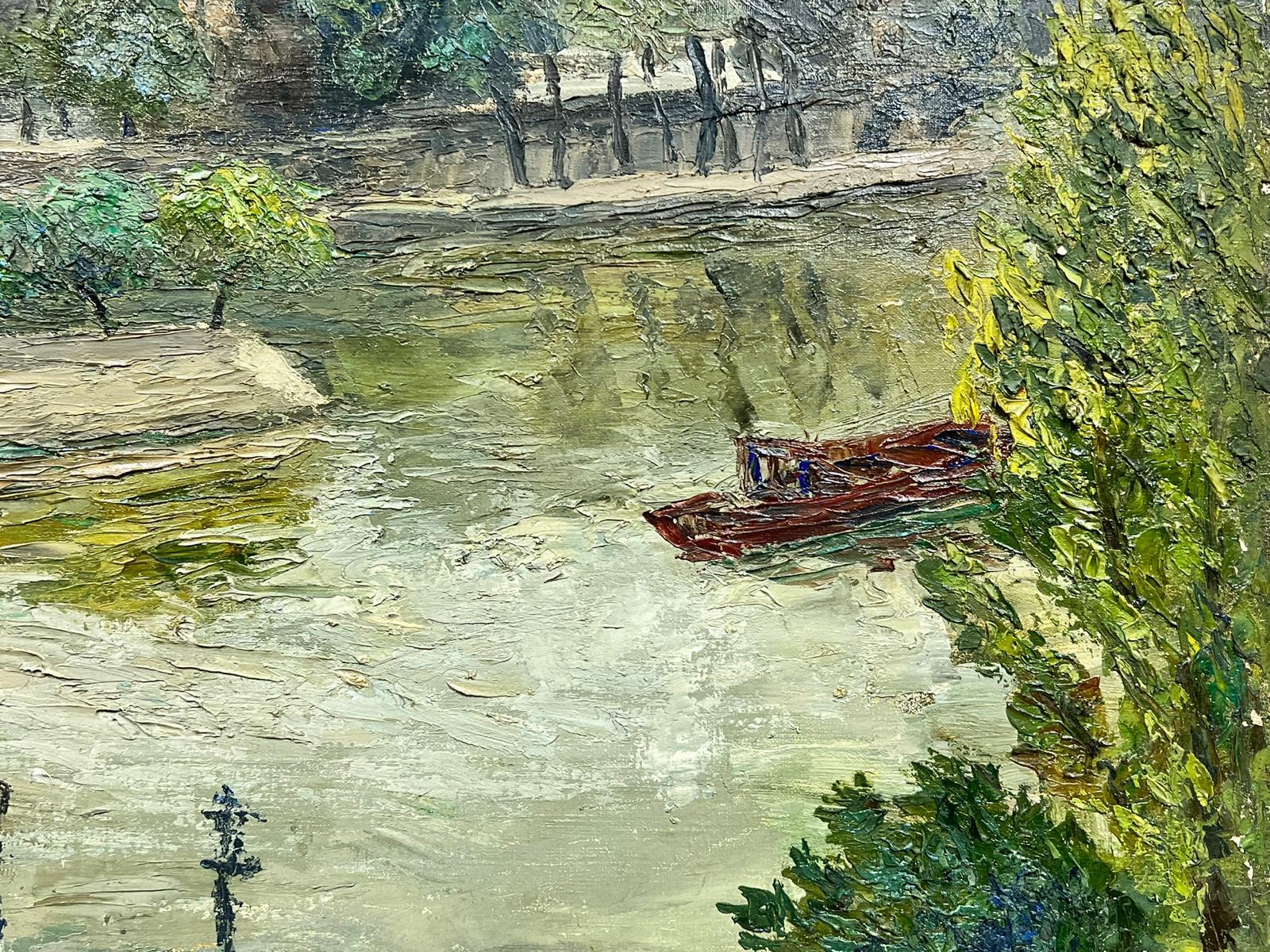 Josine Vignon - Pont Neuf Bridge River Seine Paris 1960s French Oil on ...
