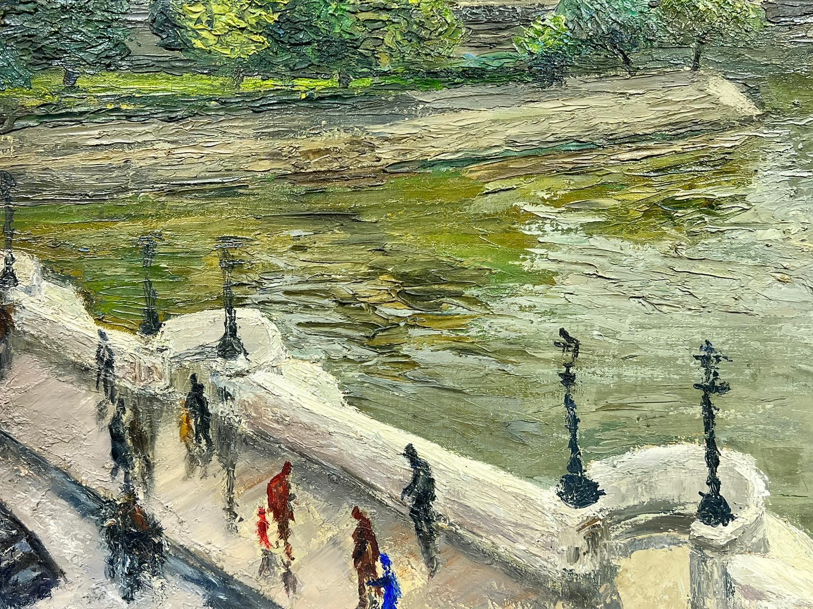 Josine Vignon - Pont Neuf Bridge River Seine Paris 1960s French Oil on ...