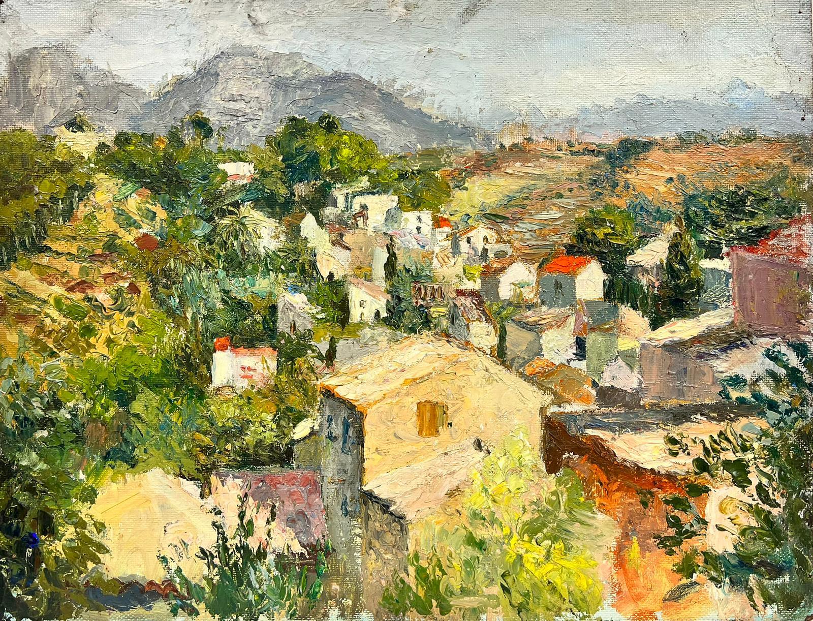Josine Vignon - French Village Boat Port Landscape Signed Thick Impasto ...