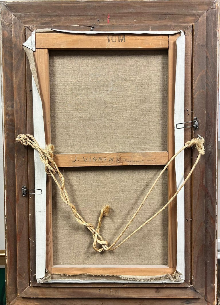 Josine Vignon - Roses in Vase 1960’s French Post Impressionist Oil ...