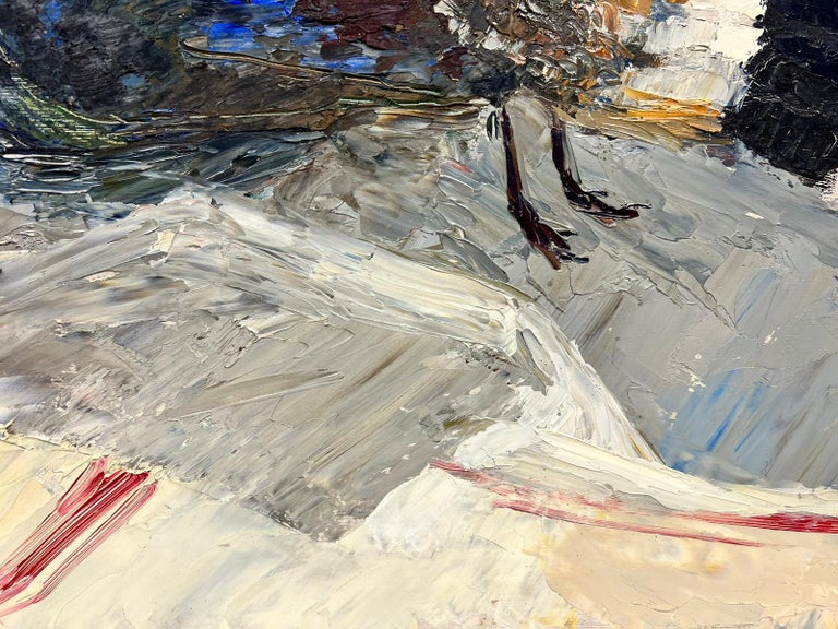 Josine Vignon - Two Blue Dancing Birds Thick Oil Impasto Animal ...