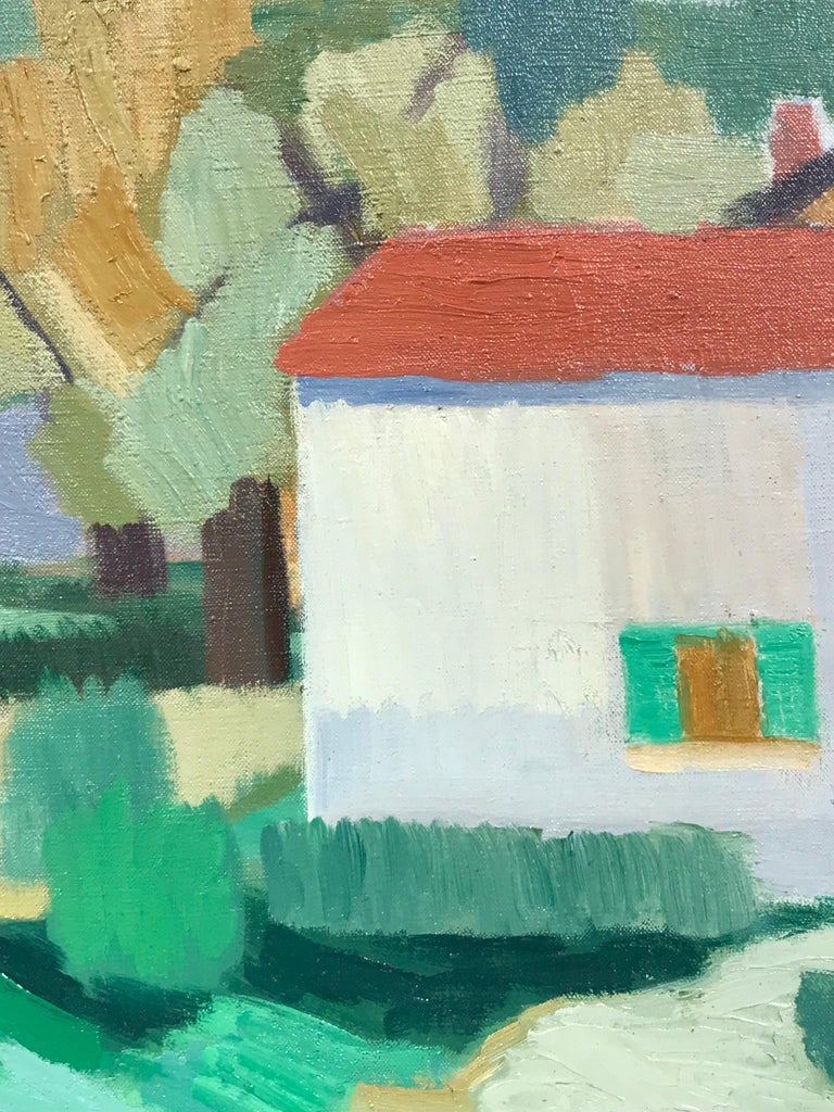 Jostne Gallet - French Cubist Village Houses in Landscape, 1950's ...
