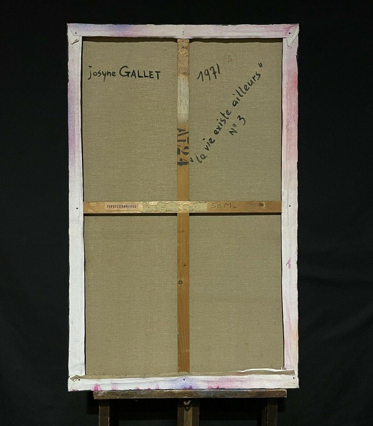 Josyne Gallet - Huge French Surrealist Fantasy Oil Painting Floating ...