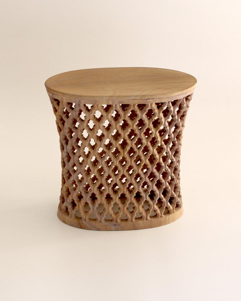 Jour Jali Oval Table in Rainbow Teak-wood Handcrafted in India by Paul ...