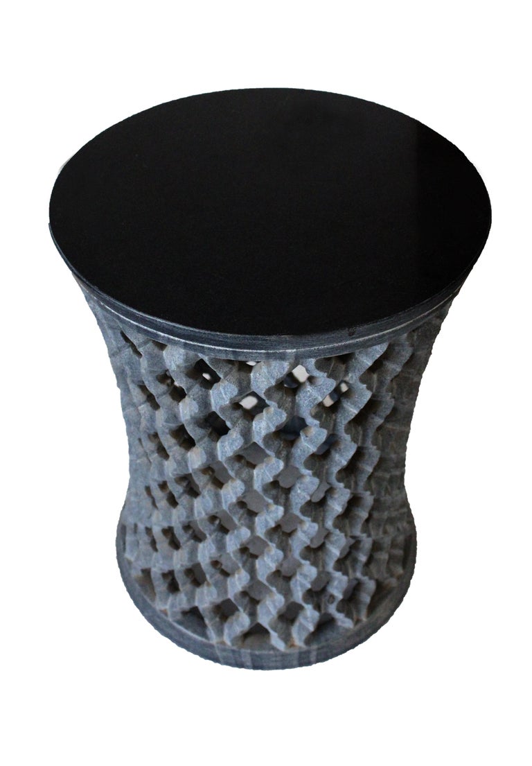 Jour Jali Round Table in Black Marble by Paul Mathieu for Stephanie ...