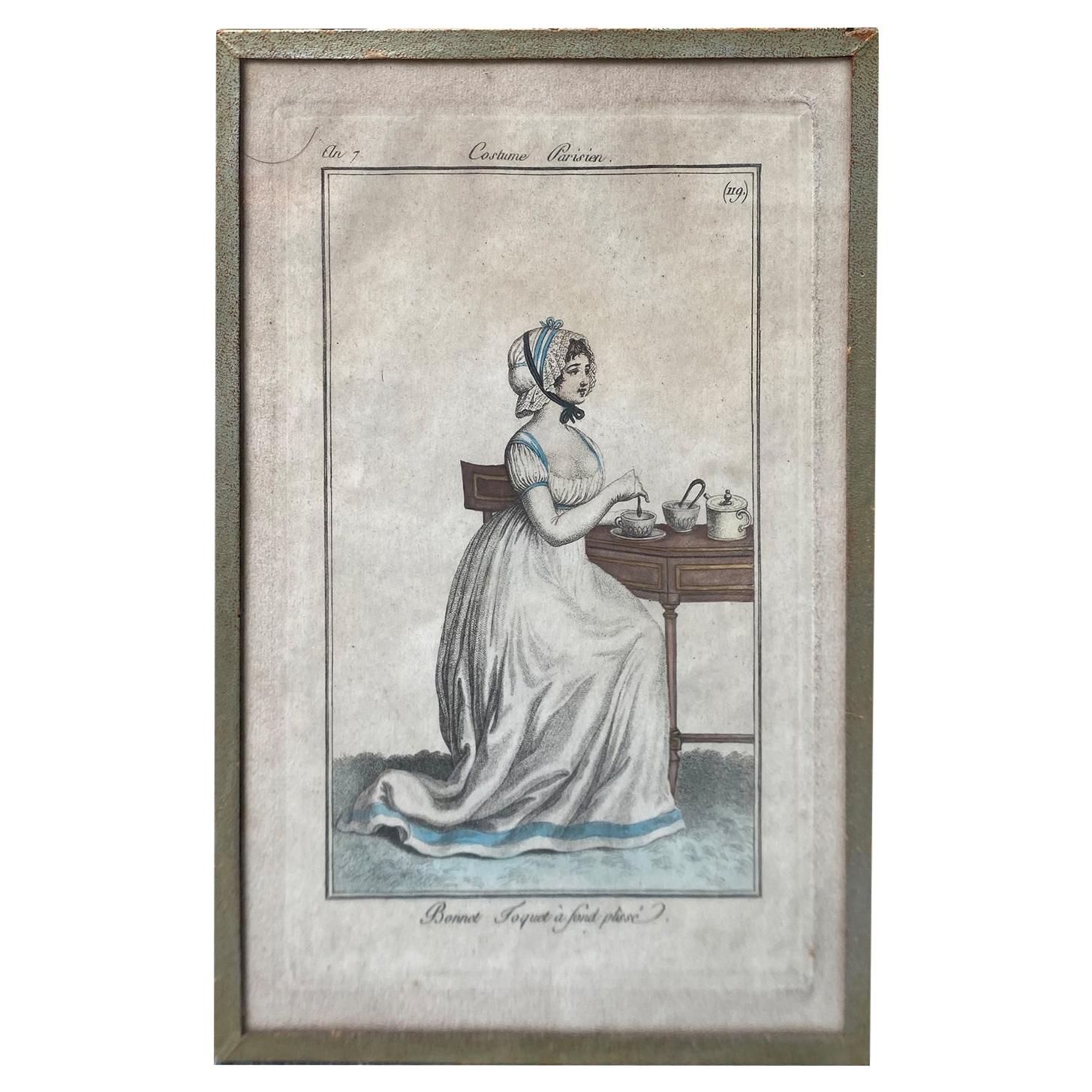 Art Deco Period Fashion or Costume Drawing of a Venetian Woman at 1stDibs