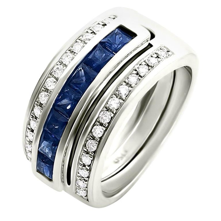 Journey Ring, Your Grace, Platinum, Sapphire Insert For Sale at 1stDibs