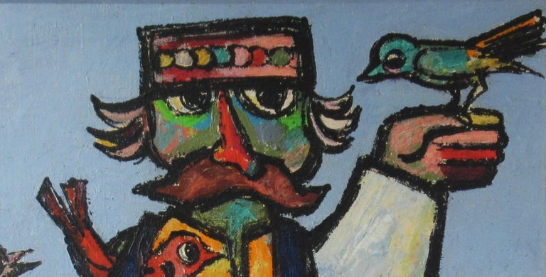 Jovan Obican - Man Dancing with Birds For Sale at 1stDibs