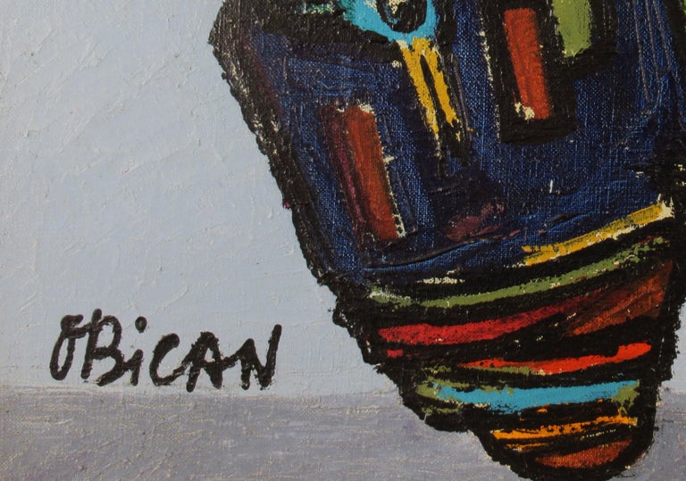 Jovan Obican - Man Dancing with Birds For Sale at 1stDibs