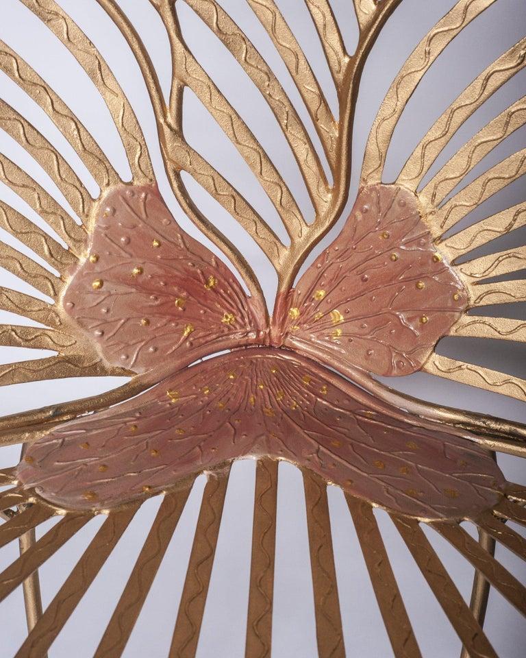Joy de Rohan Chabot 'Pansy Chair' in Pink and Gold Hand Painted Forged ...