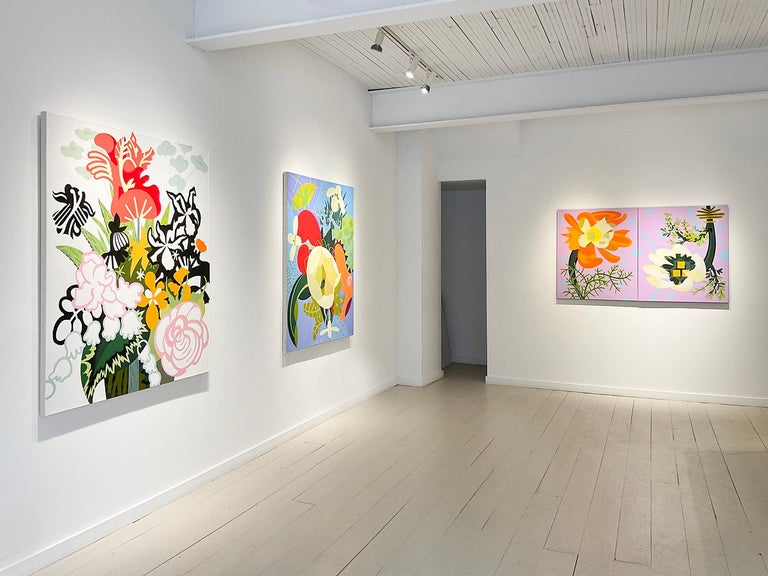 Joy Taylor - Oopsie (Contemporary Abstract Floral Still Life, Diptych ...