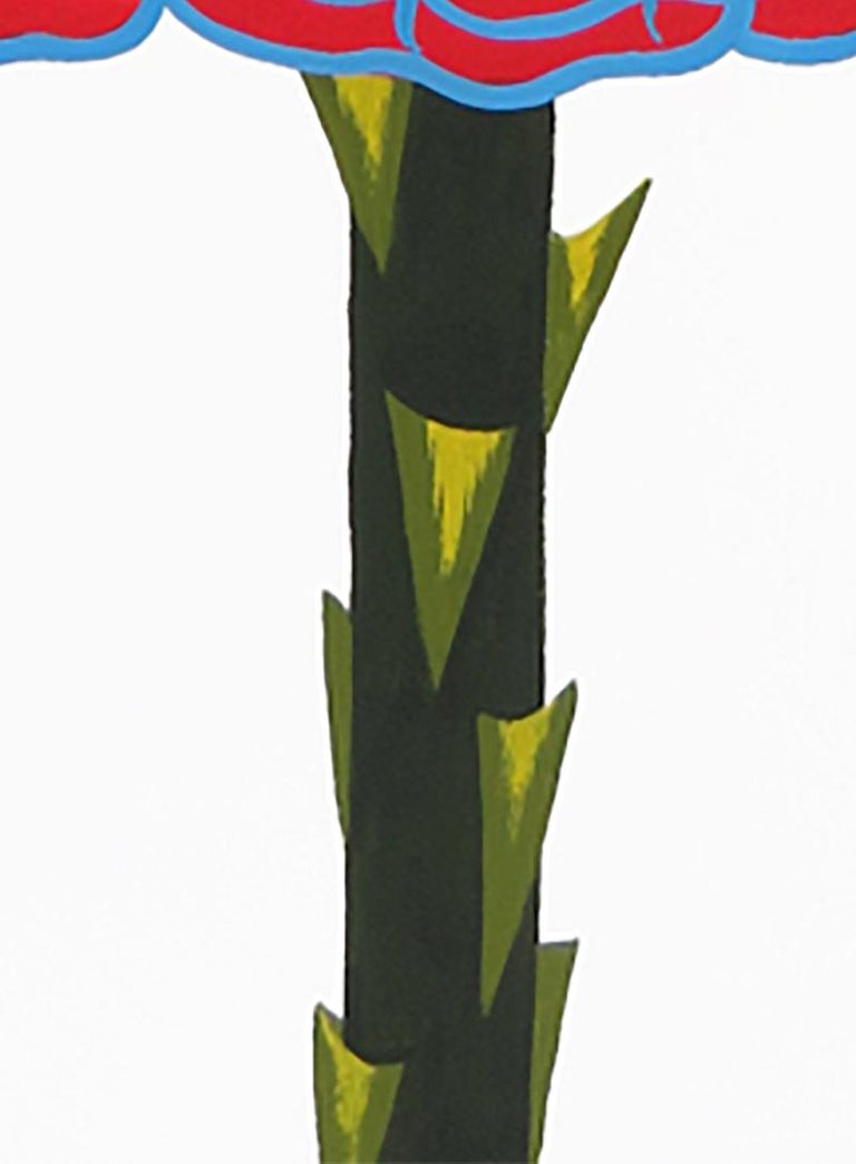 Joy Taylor - Red and Cerulean Rose (Abstracted Still Life Painting on ...